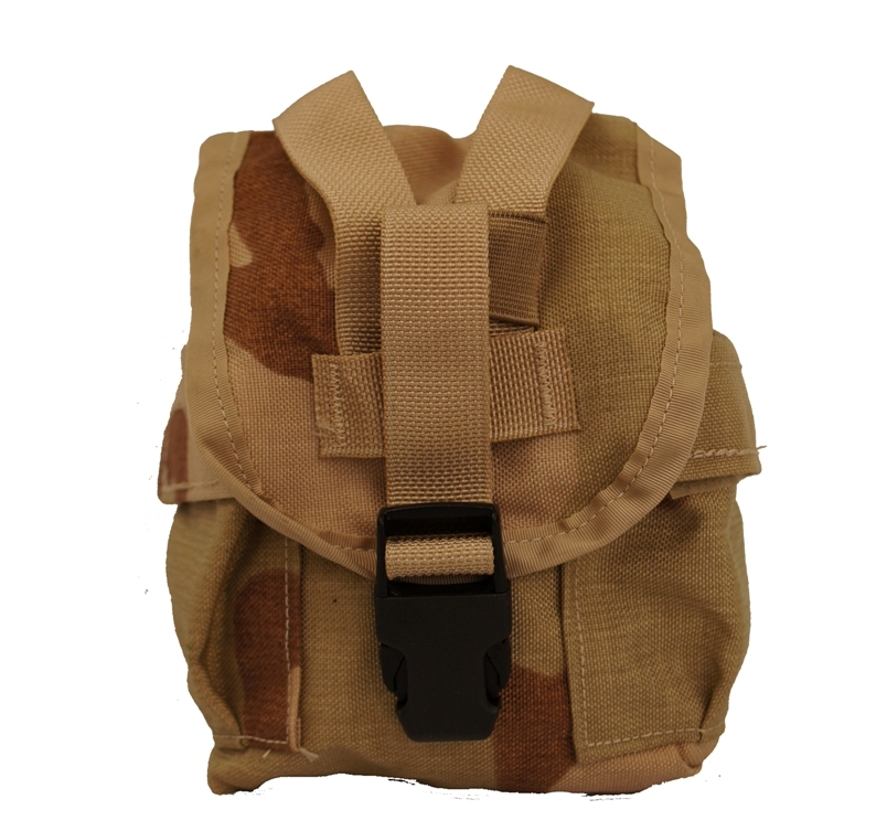 GI 1QT Molle Canteen Cover With Y Top Strap & 2 Pockets 3 Color Desert ...
