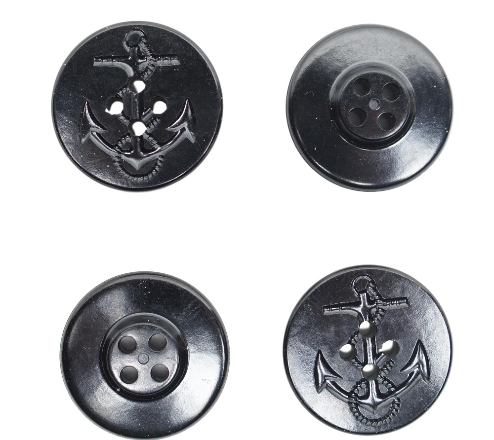 GI Military Spec Black Replacement Peacoat Buttons - 12 Pk - PNA Surplus