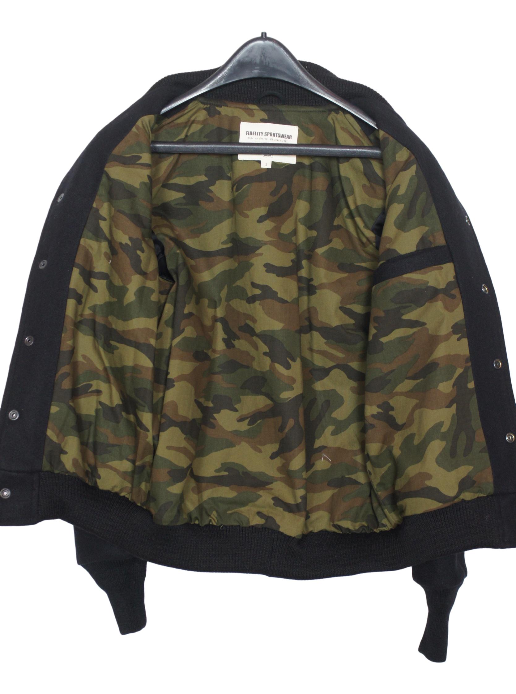 Men's Wool Fidelity Varsity Short Bomber Jacket - Front Snaps ...