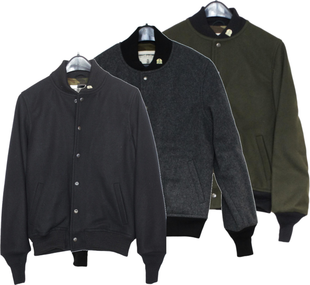Men's Wool Fidelity Varsity Short Bomber Jacket - Front Snaps ...