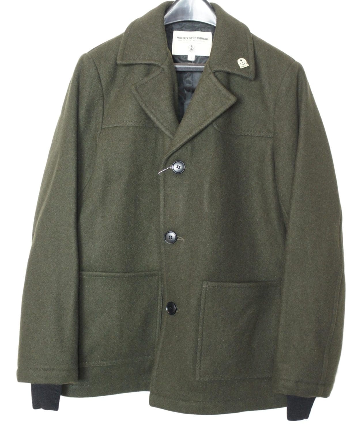 Men's Wool 3/4 Coat - Large Front Pockets - Single Breasted - Satin ...