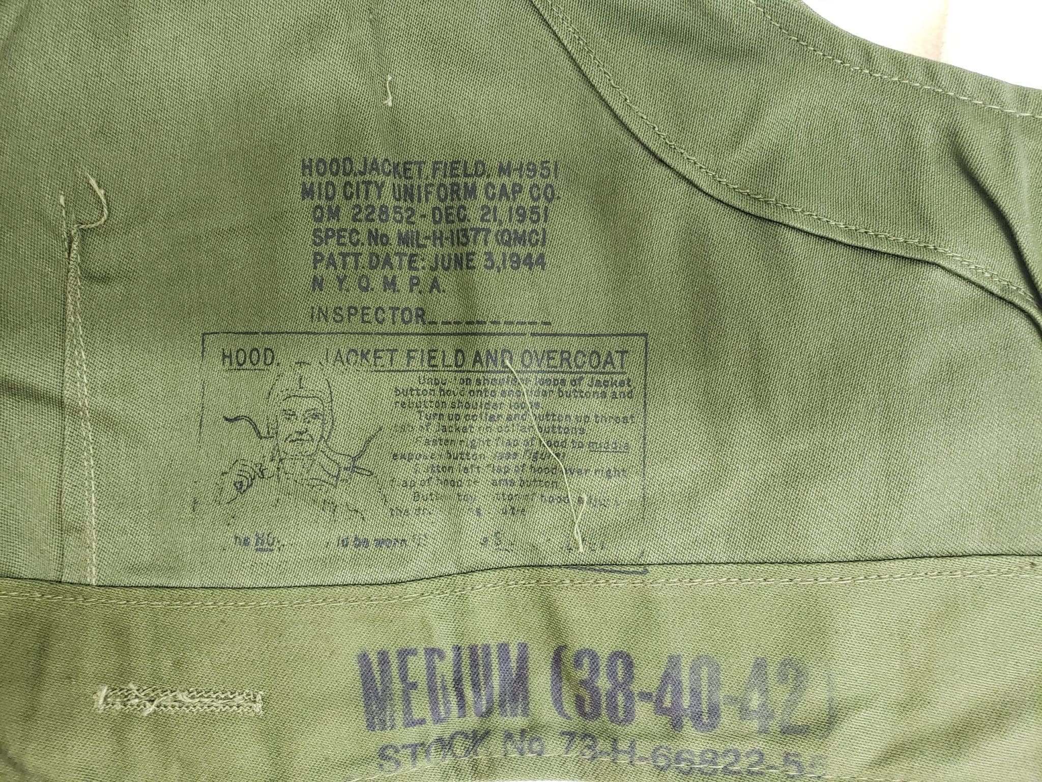 GI M1943 & M1951 Field Jacket Hoods - OD - PNA Surplus