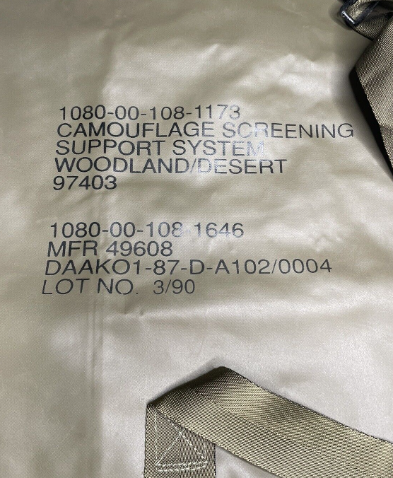 GI US Army Weather Proof Duffle Bag for camouflage screening support poles Dated 1990 - PNA Surplus