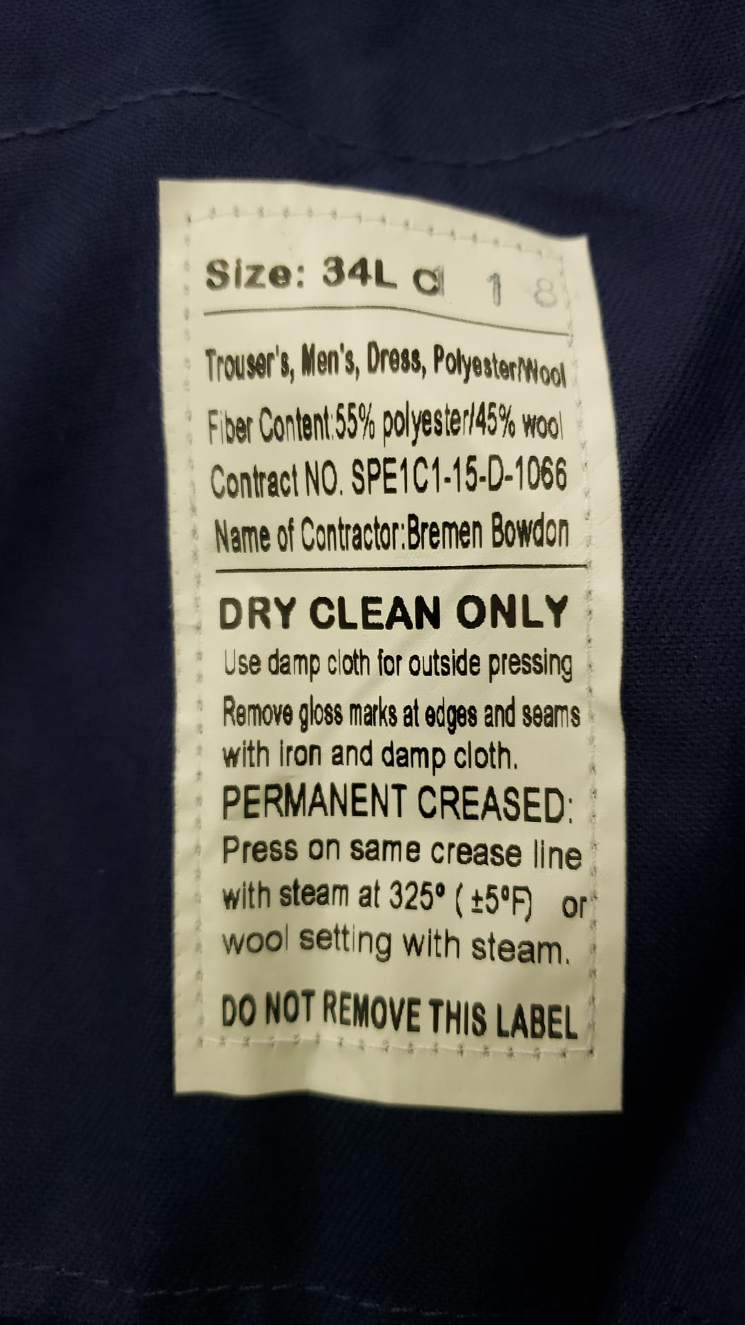 Made for Defense Logistics Agency - Men's Dress Polyester Wool Trousers ...