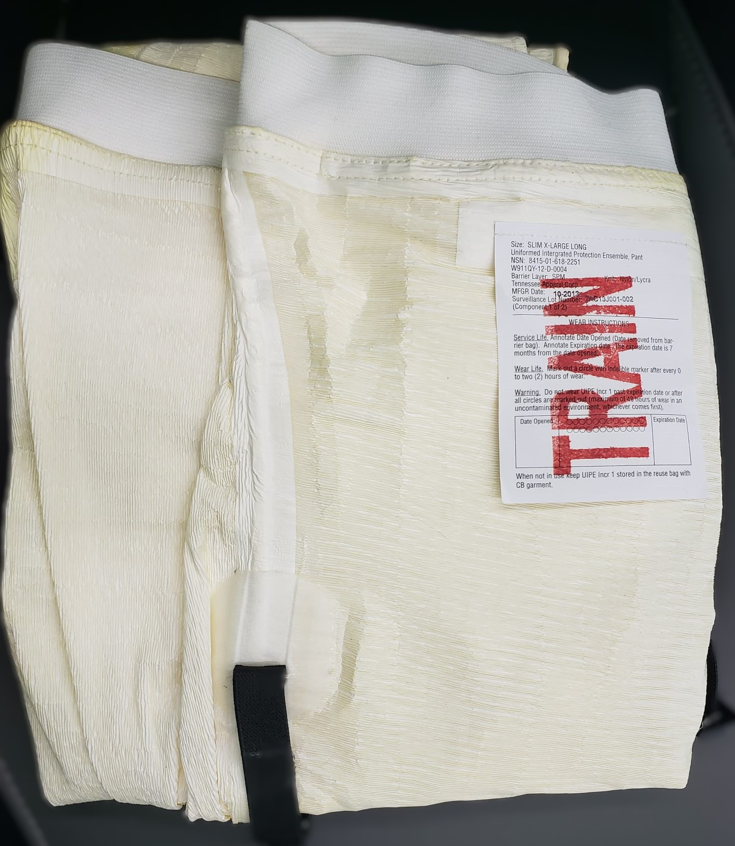 Uniform Integrated Protective Ensemble, Increment 1 - Bottom- Size L/R ...